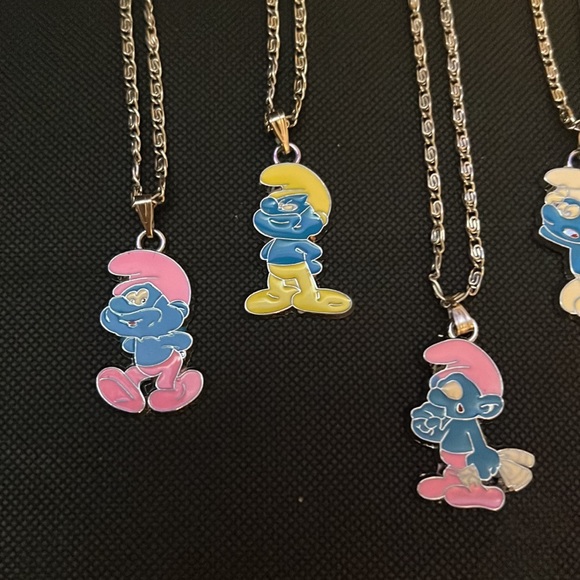 Vintage | Jewelry | New Vintage 98s90s Era Silver Neon Smurfs Cartoon ...
